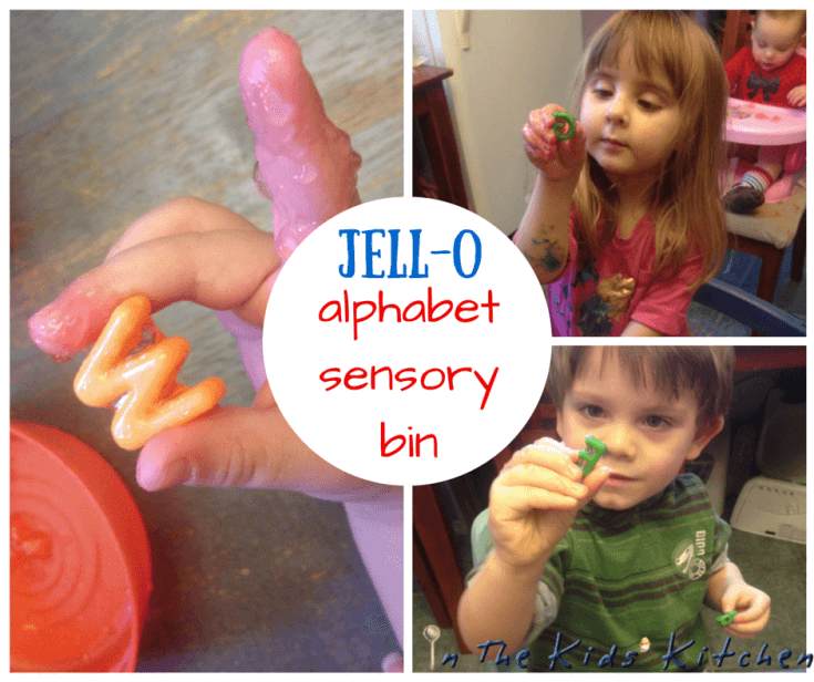 Jello Alphabet Sensory Bin - In the Kids' Kitchen