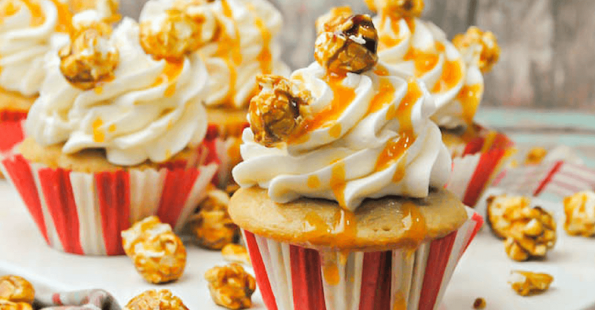 Caramel Popcorn Cupcakes - In the Kids' Kitchen