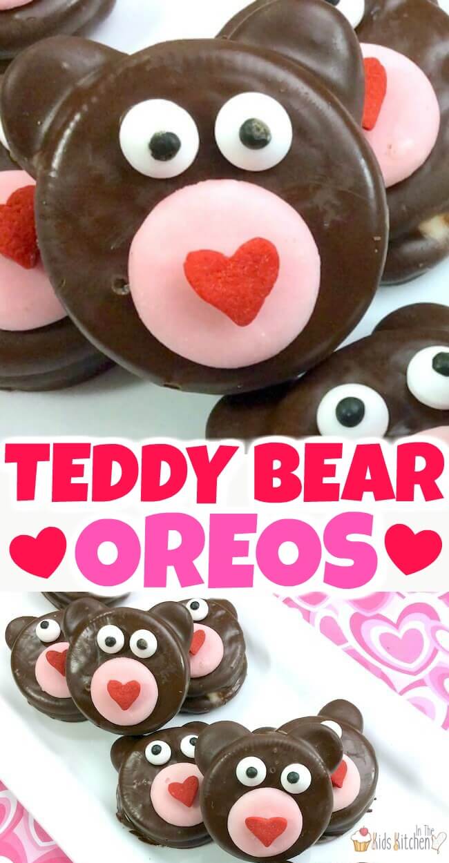 Valentine Teddy Bear Oreos - In the Kids' Kitchen