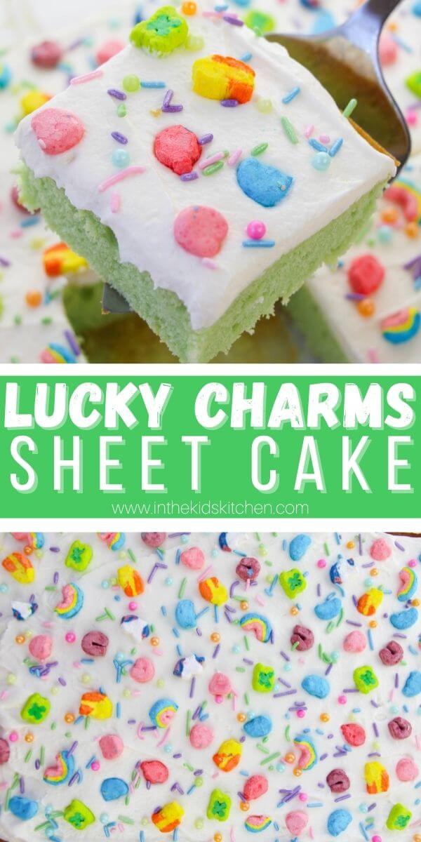 Lucky Charms Sheet Cake - In the Kids' Kitchen